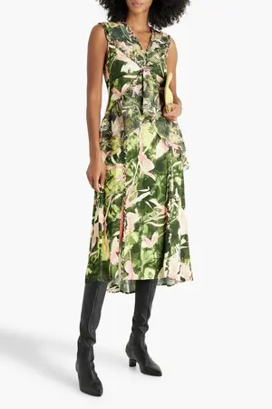 3.1 Phillip Lim Ruffled Floral-print Midi Dress