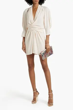 IRO PARIS Katie Wrap-effect Crepe Mini Dress