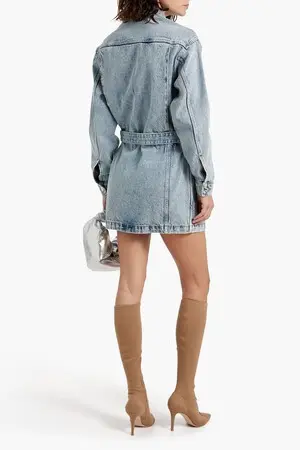 IRO PARIS Glacian Belted Denim Mini Dress