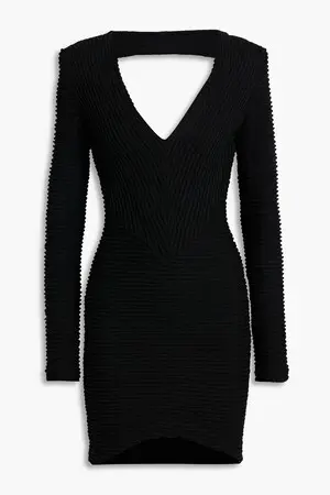 IRO PARIS Othilie Ribbed-knit Mini Dress - Black