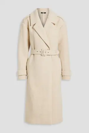 Paige Derenne Belted Prince Of Wales Checked Coat