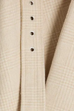 Paige Derenne Belted Prince Of Wales Checked Coat