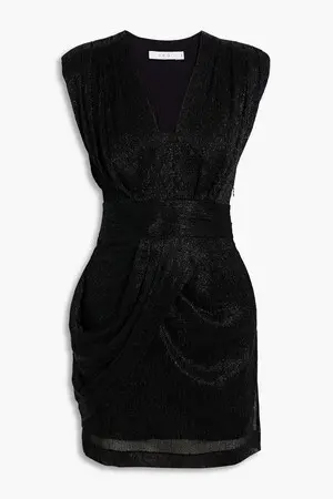 IRO PARIS Niara Draped Metallic Mini Dress