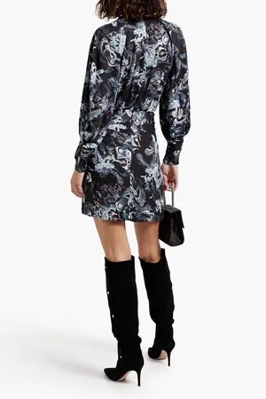 IRO PARIS Camolla Wrap-effect Printed Twill Mini Dress
