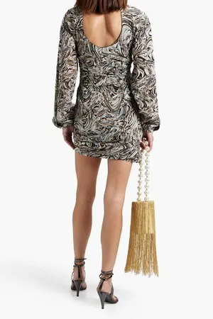 IRO PARIS Francia Printed Silk-crepe Mini Dress