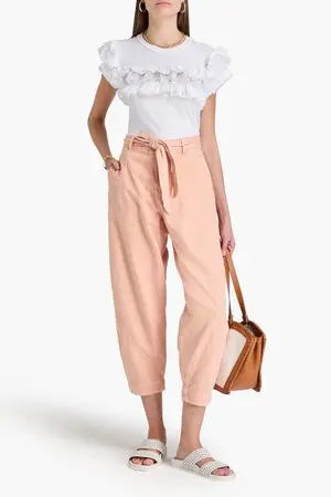 Zimmermann Cropped High-rise Tapered Jeans