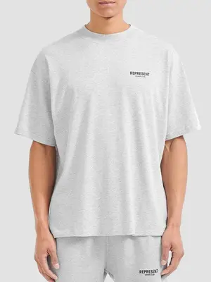 REPRESENT Owners Club Logo Cotton T-shirt - Ash Grey