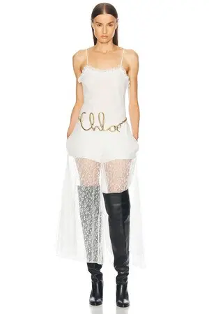 Chloé Floral Lace Embroidered Jumpsuit In White