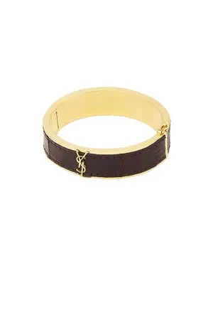 Saint Laurent Lizard Bangle - Scotch Brown & Dark Scotch Brown
