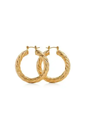 KENNETH JAY LANE Twist Rope Hoop Earrings