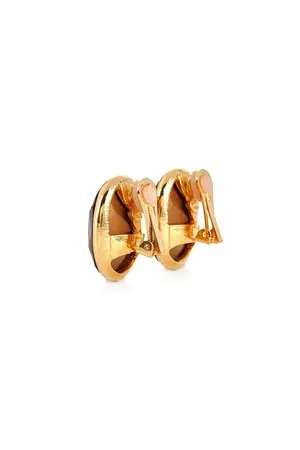 KENNETH JAY LANE Plated Faceted Topaz Clip Earrings