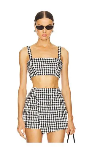 SNDYS. X Revolve Tweed Top - Black