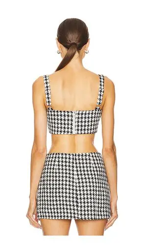 SNDYS. X Revolve Houndstooth Tweed Cropped Top