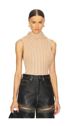 AREA Sleeveless Twisted Top - Beige