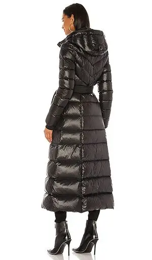 Mackage Long Down Puffer Coat With Hood And Belt