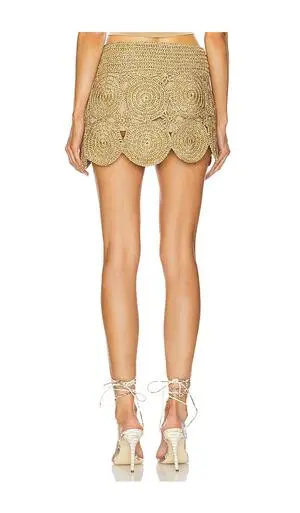 SIMONMILLER Beep Beep Mini Skirt In Metallic Gold - Star Gold