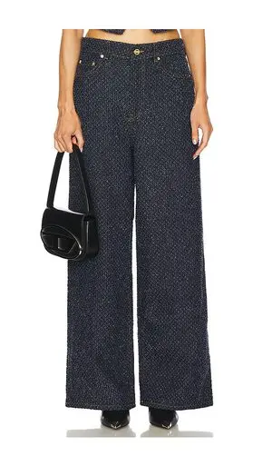GANNI Fluffy Wide Leg Jeans