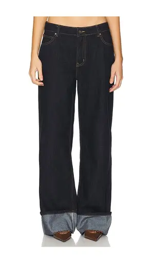 Lioness Top Model Cuffed Jeans - Dark Denim