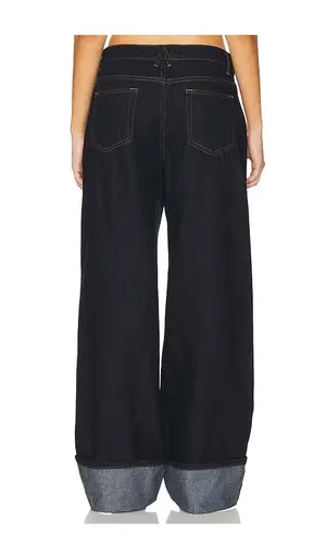 Lioness Top Model Cuffed Jeans - Dark Denim