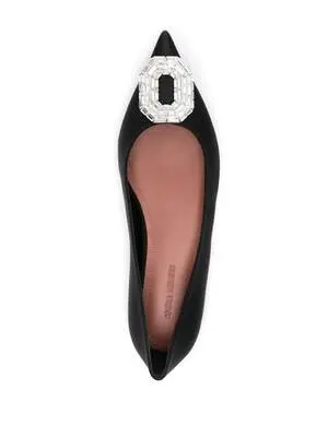 Amina Muaddi Camelia Ballerinas - Black