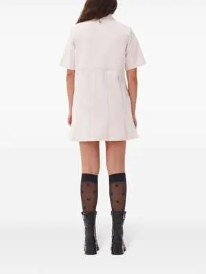 GANNI Pleat-hem Denim Mini Dress