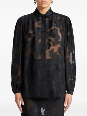 Etro Fil-coupé Effect Chiffon Shirt