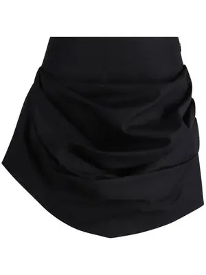 Magda Butrym Draped Cotton Mini Skirt - Black