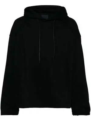 JUUN.J Logo Embroidered Hoodie - Black