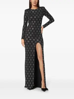 Philipp Plein Monogram Embellished Long Dress