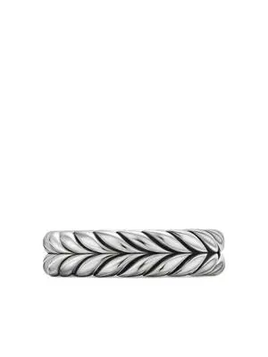 David Yurman Sterling Chevron Band Ring - Silver