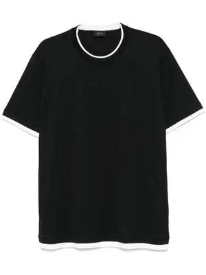 Brioni Logo-embroidered T-shirt - Black