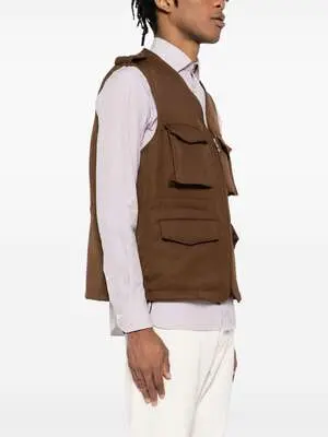 Caruso Padded Gilet - Brown