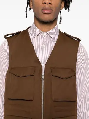 Caruso Padded Gilet - Brown