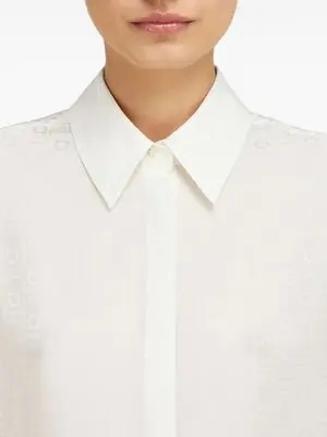 FERRAGAMO Gancini-print Shirt - White