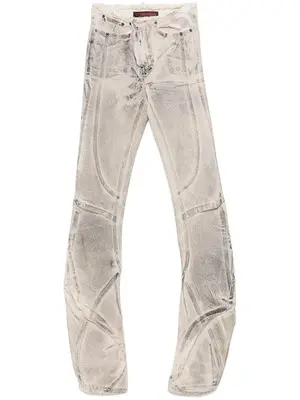 Ottolinger Draped Raw-cut Skinny Jeans - Neutrals