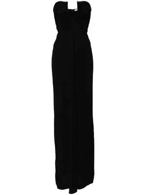 Christopher Esber Arced Palm Strapless Dress - Black