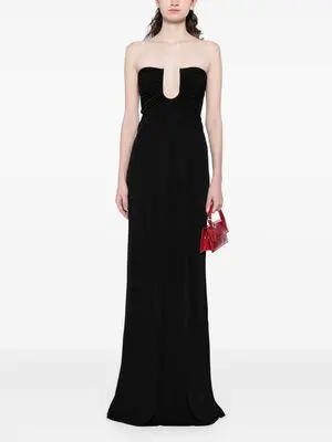 Christopher Esber Arced Palm Strapless Dress - Black