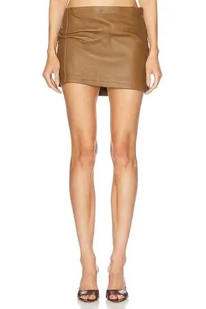 JADE CROPPER Mini Leather Skirt