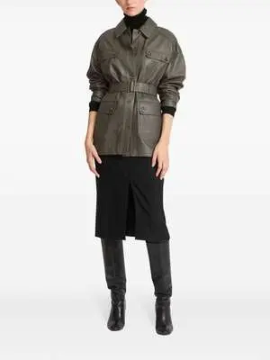 YVES SALOMON Belted Leather Jacket