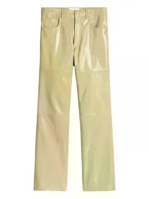 AMI Paris Straight-leg Leather Trousers