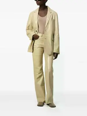 AMI Paris Straight-leg Leather Trousers