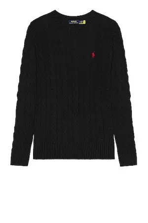 Polo Ralph Lauren Cable Knit Cotton Sweater - Black