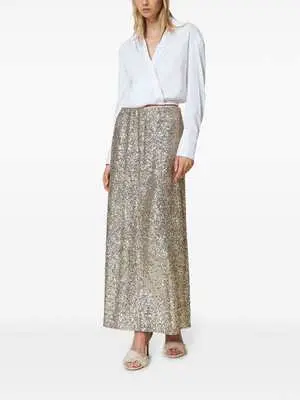 TWINSET Sequin-embellished Maxi Skirt - Gold