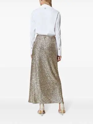 TWINSET Sequin-embellished Maxi Skirt - Gold