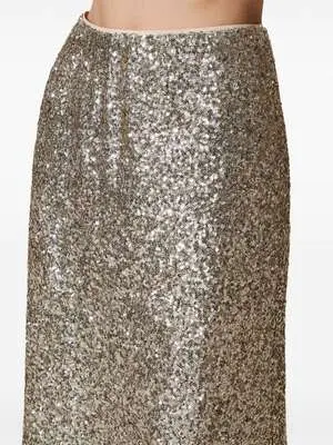 TWINSET Sequin-embellished Maxi Skirt - Gold