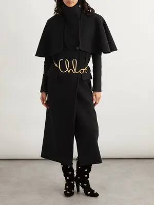 Chloé Cape-effect Double-breasted Wool Coat