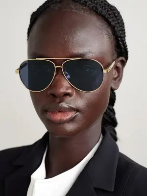 Dior Diorcannage A1u Aviator-Style Sunglasses - Gold | Editorialist