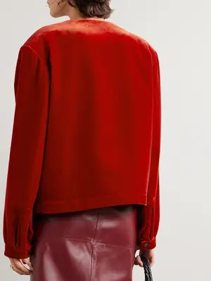 BLAZÉ MILANO Jealousy Cotton-velvet Jacket - Red