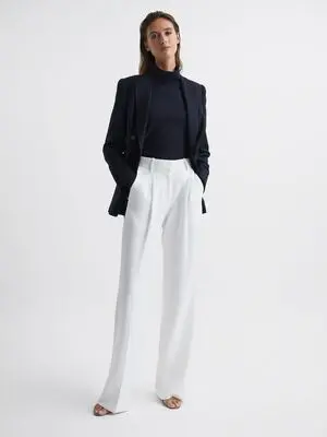 REISS Larsson Double-breasted Twill Blazer