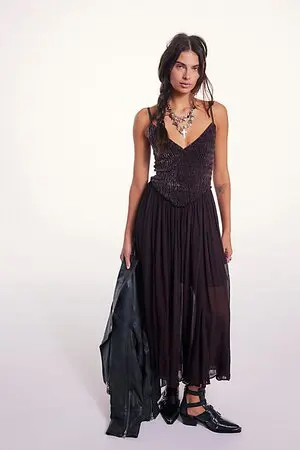 Free People Arabesque Maxi Dress In Chocolate Torte - 72% Off | Editorialist